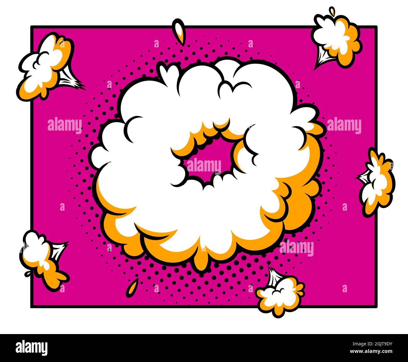Surprising boom cloud in halftone background for sales and promotions ...