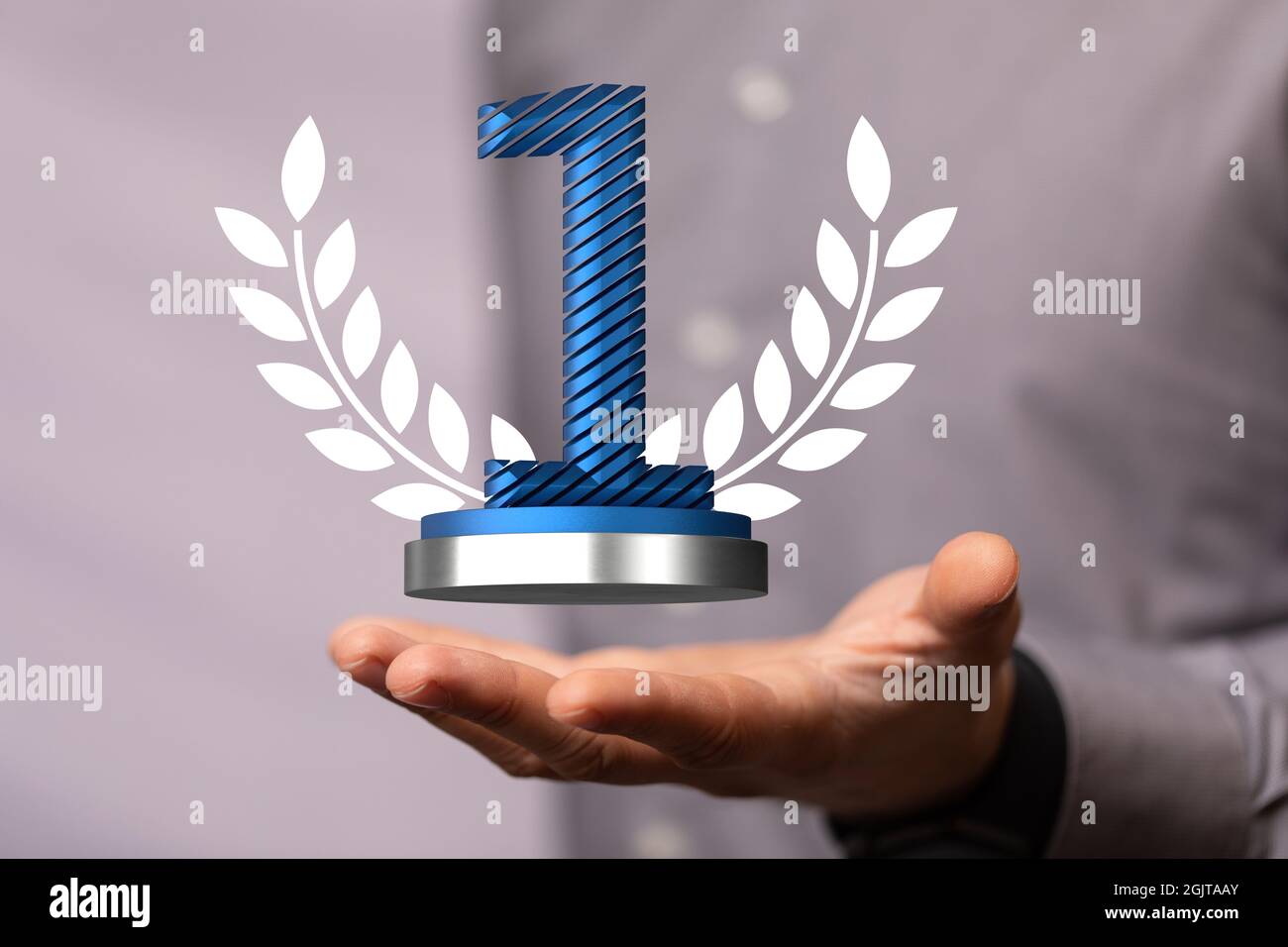 Presenting a trophy hi-res stock photography and images - Alamy