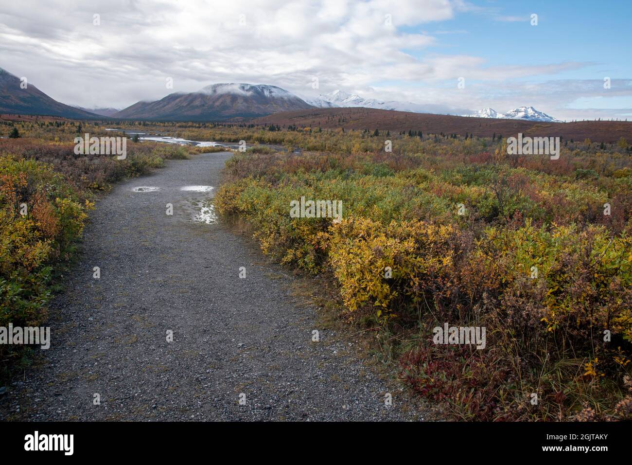 Mt. Denali can be seen from the Mountain Vista walking area in Denali ...