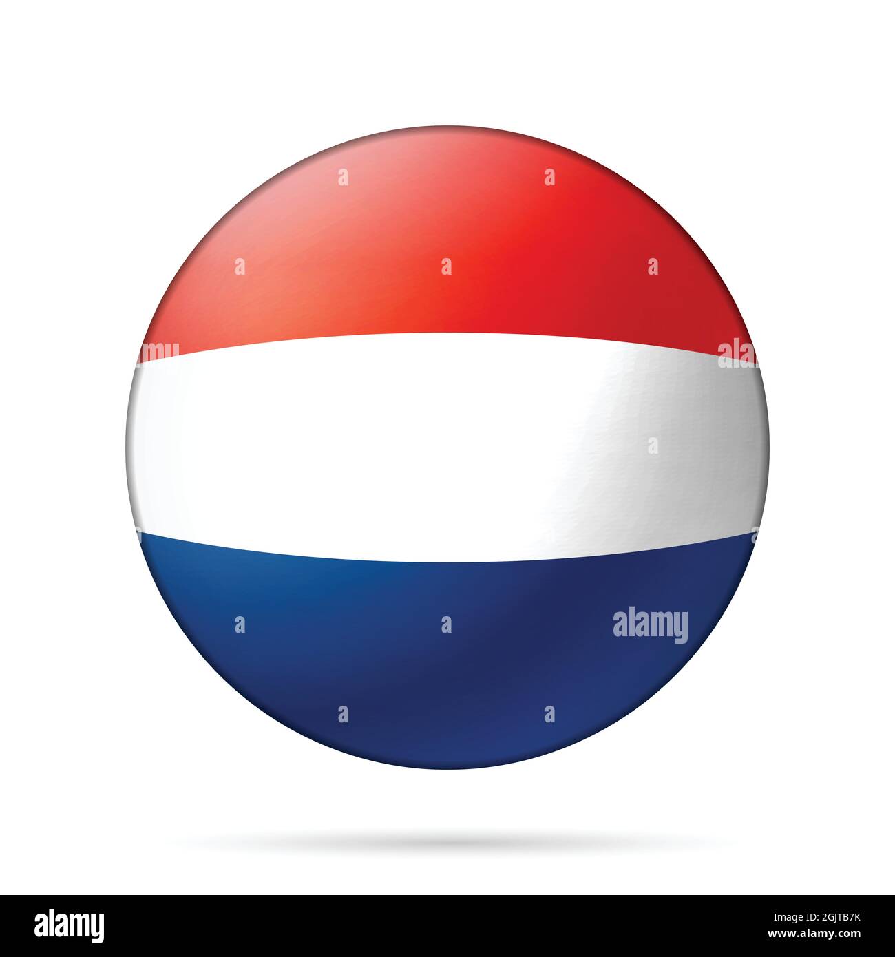 Glass light ball with flag of Netherlands. Round sphere, template icon ...