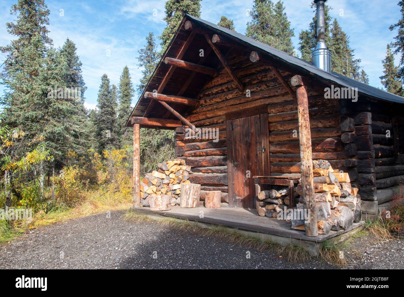This cabin is used by Denali National Park rangers who patrol the park ...