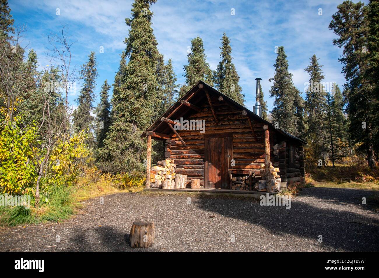 This cabin is used by Denali National Park rangers who patrol the park ...