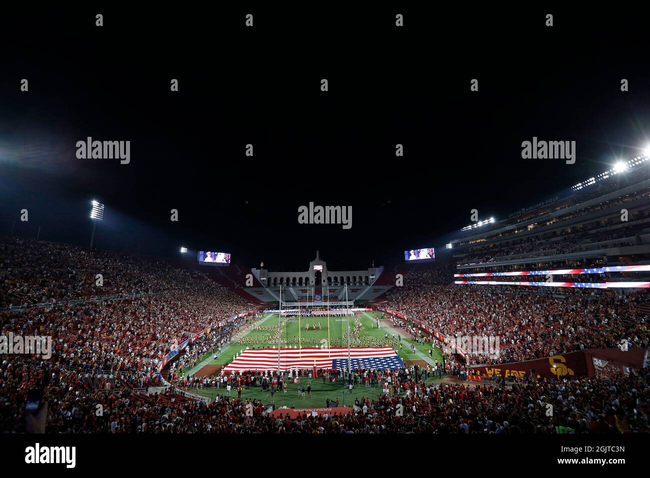 September 11, 2021 General view of the Los Angeles Coliseum with the ...