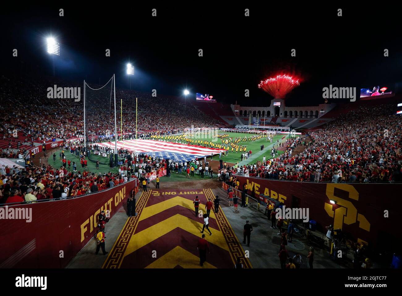 September 11, 2021 General view of the Los Angeles Coliseum with the ...