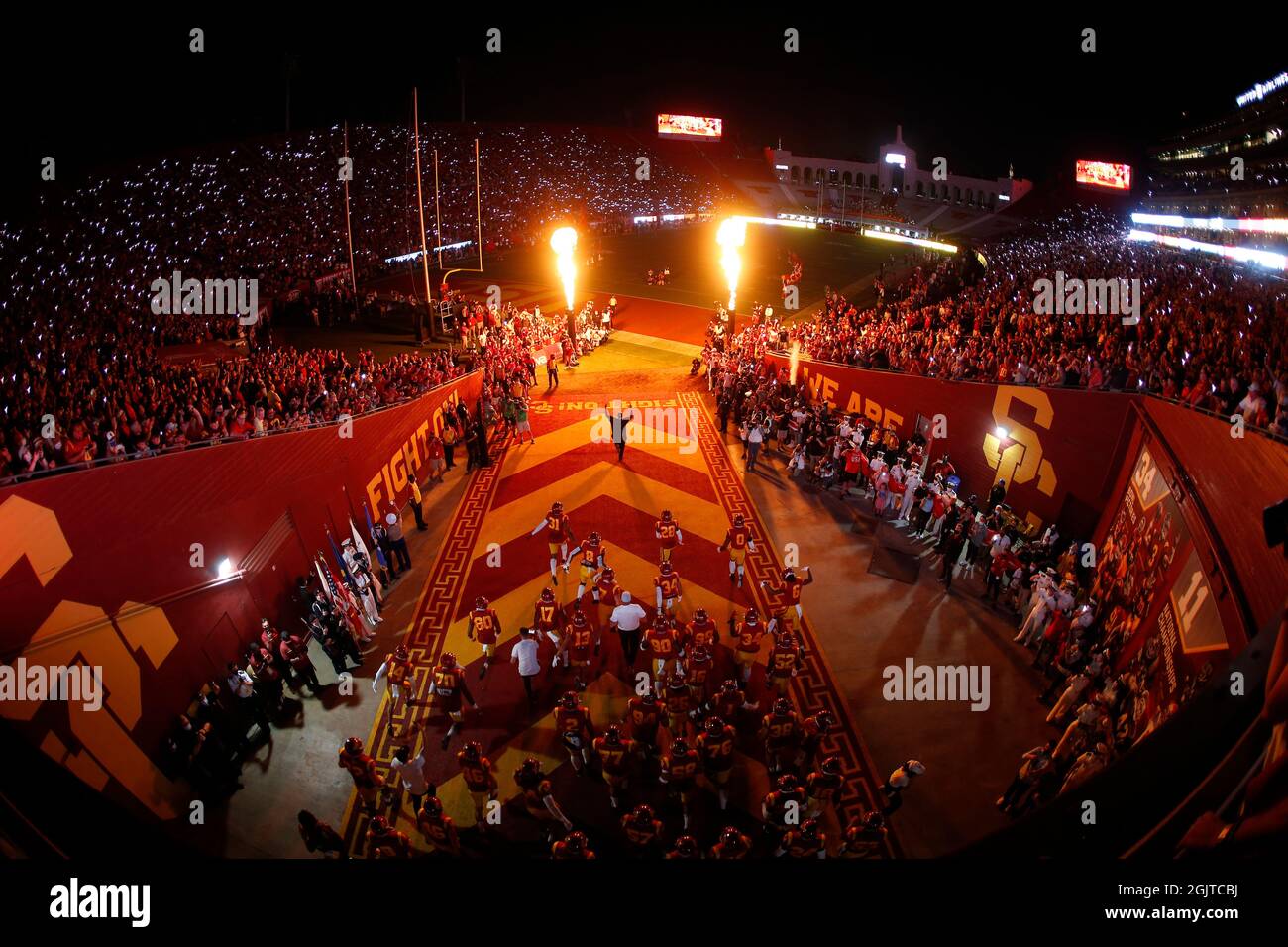 September 11, 2021 USC Trojans football team run onto the field before ...