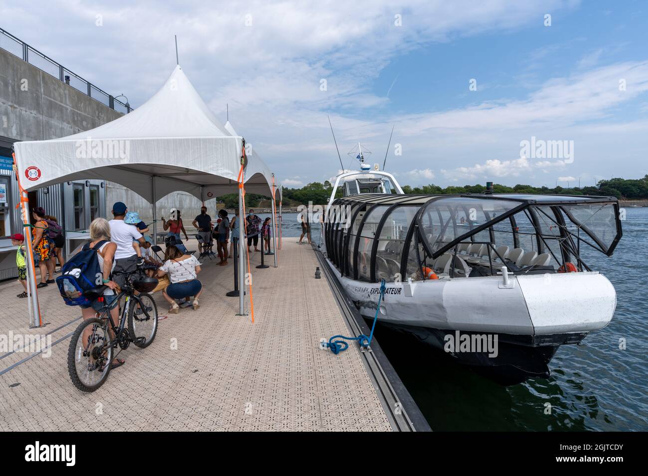 Quebec, Canada - August 25 2021 : People are lining up to boarding ...