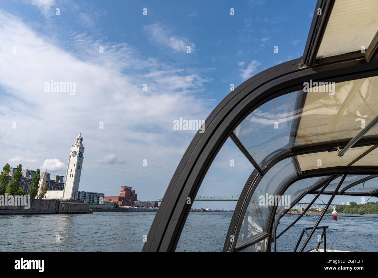 Montreal, Quebec, Canada - August 25 2021 : Clock Tower and St ...