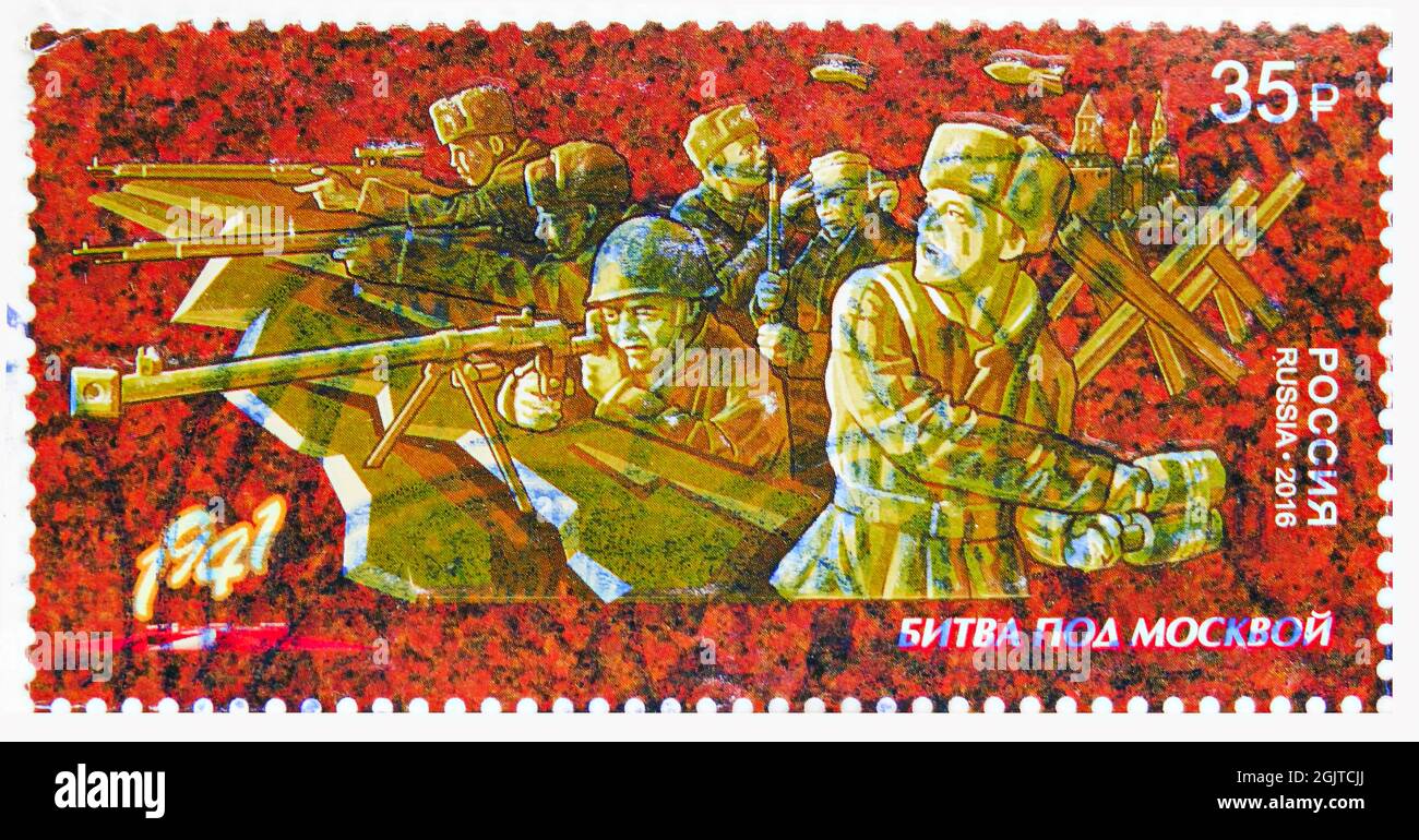 MOSCOW, RUSSIA - JUNE 09, 2021: Postage stamp printed in Russia shows ...