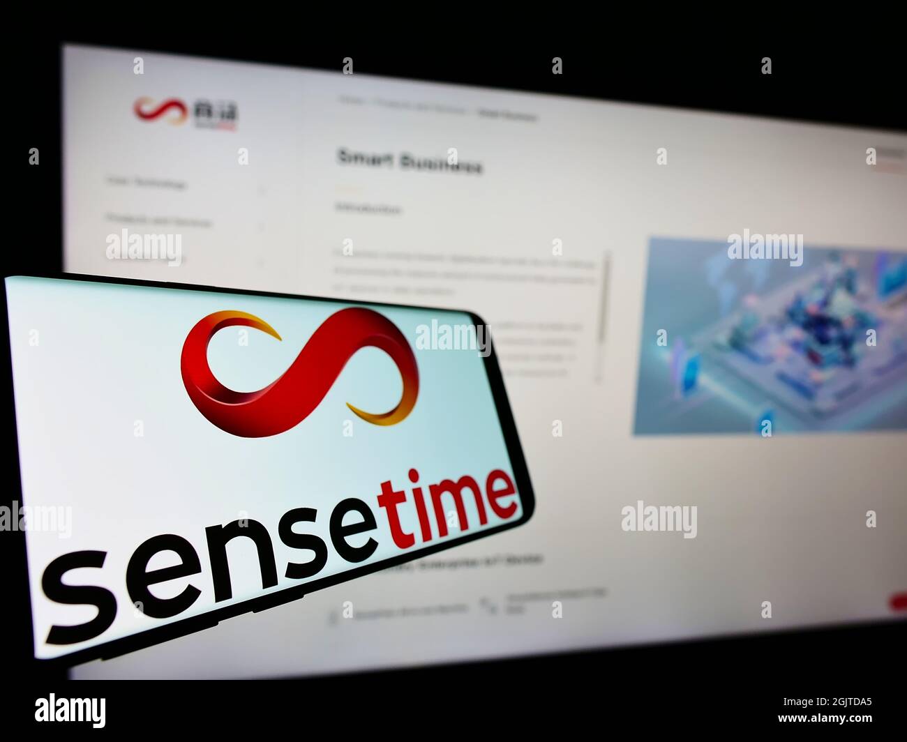Smartphone with logo of Chinese artificial intelligence company ...