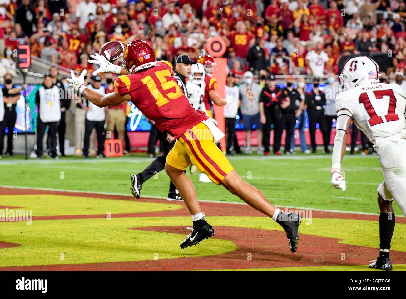 Los Angeles, CA. 11th Sep, 2021. USC Trojans wide receiver Drake London ...