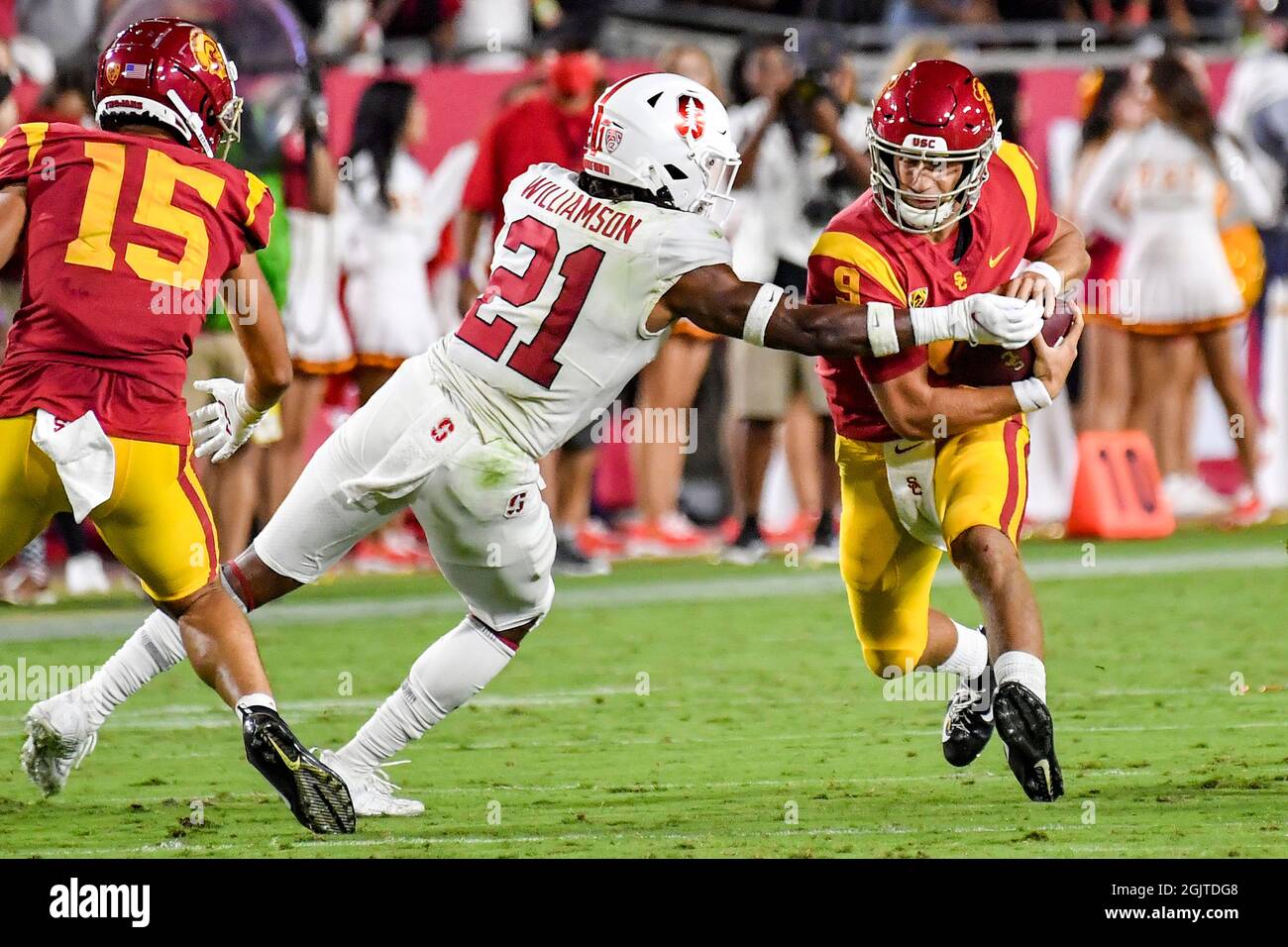 Los Angeles, CA. 11th Sep, 2021. USC Trojans quarterback Kedon Slovis ...