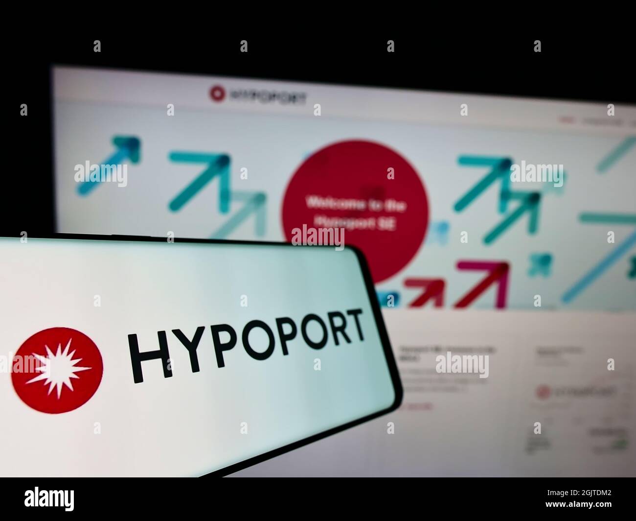 Smartphone with logo of German technology company Hypoport SE on screen ...