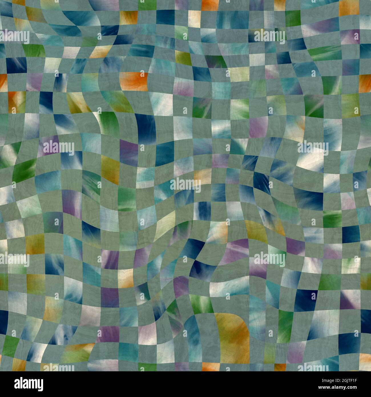 Seamless abstract wavy distorted check pattern for print Stock Photo ...