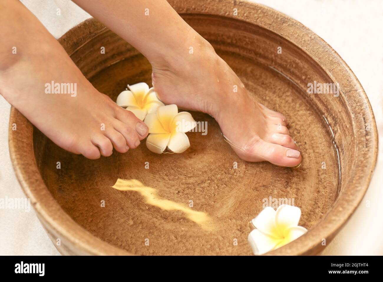 Female feet treatment in spa salon Stock Photo - Alamy