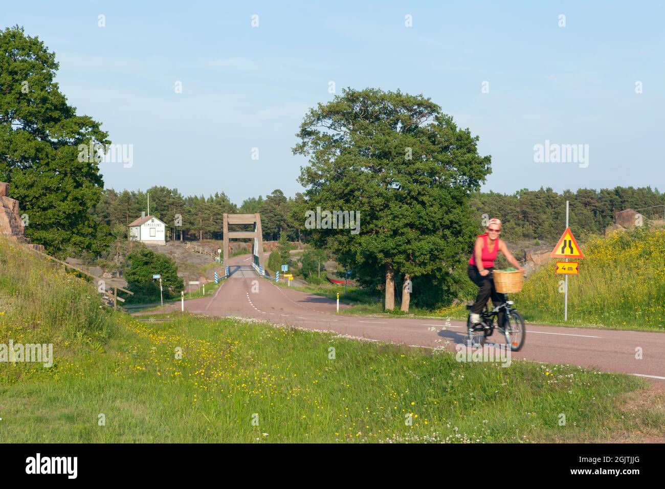 BOMARSUND, ALAND ON JUNE 26, 2013. View of a bridge and road at the ...