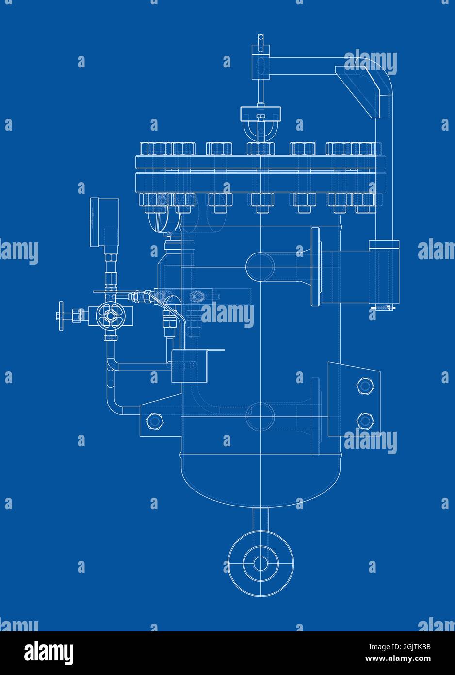 Industrial air filter with taps and pressure gauge Stock Vector Image ...