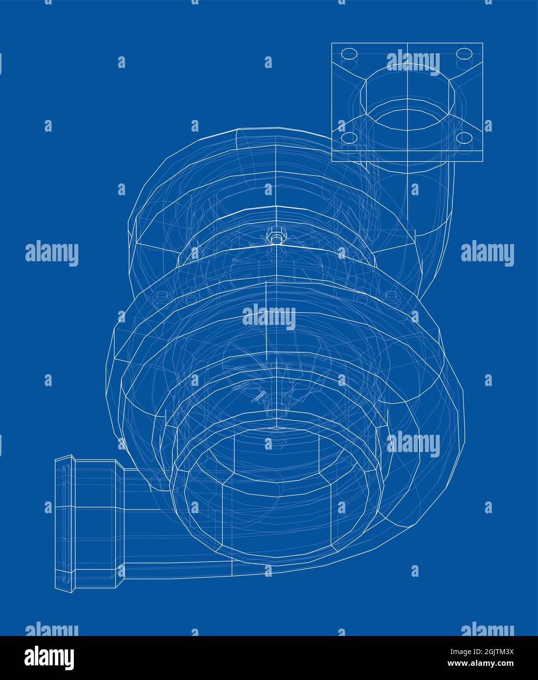 Automobile turbocharger concept outline. Vector Stock Vector Image ...