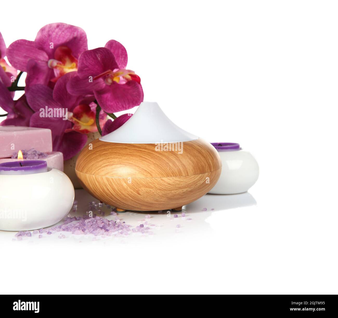 Oil diffuser on white background Stock Photo - Alamy