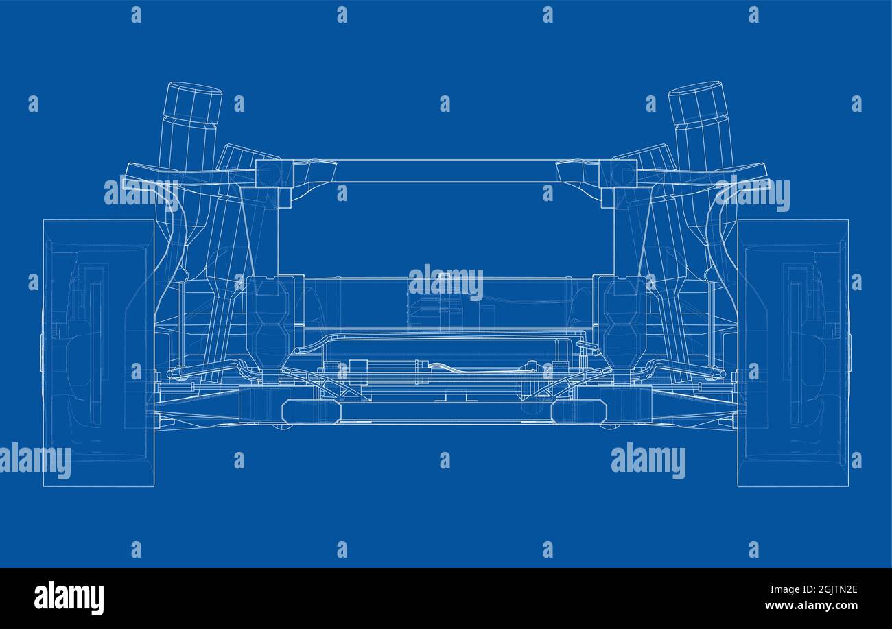 Electric Car Chassis with battery. Vector Stock Vector Image & Art - Alamy