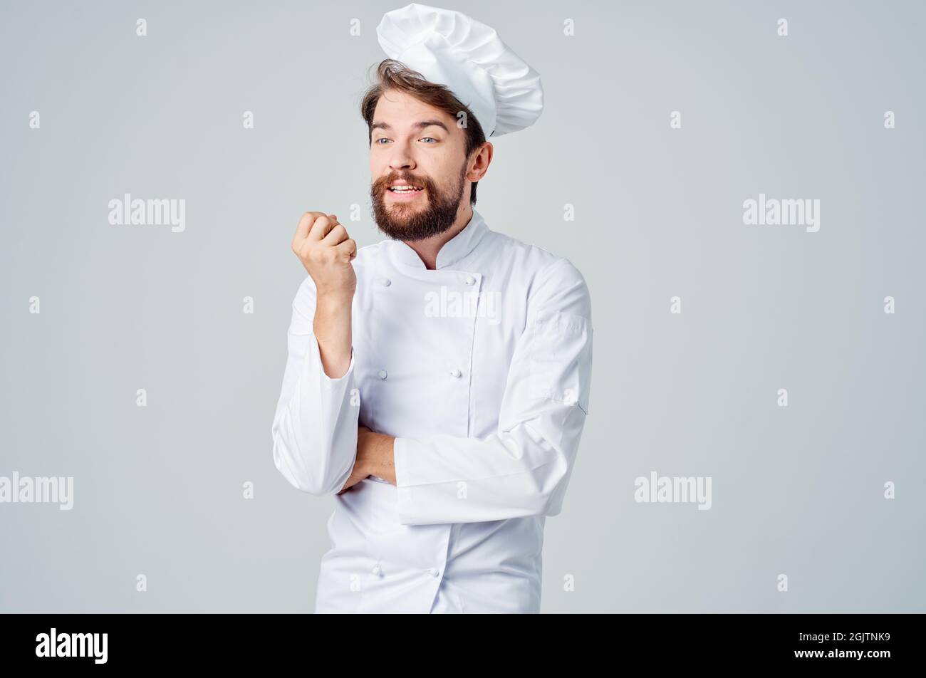 Chef kitchen Job hand gestures isolated background Stock Photo - Alamy