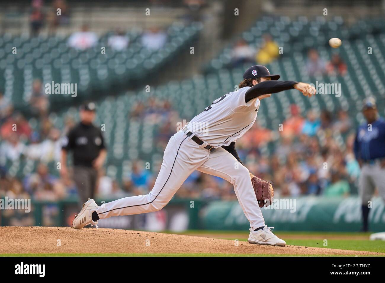 September 11 2021: Detroit pitcher Casey Mize (12) throws a pitch ...