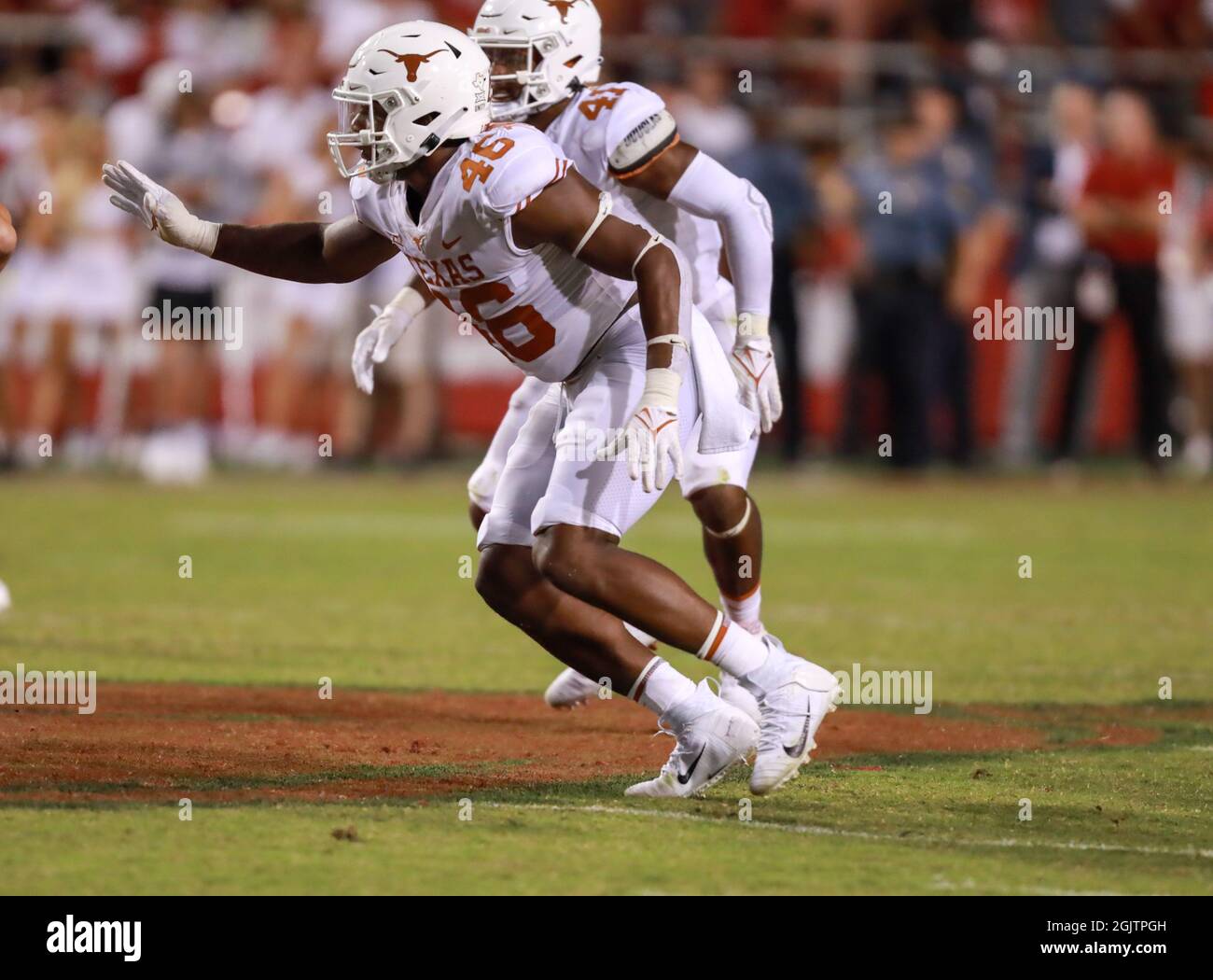 September 11, 2021: Ray Thornton #46 defensive end comes up the field ...