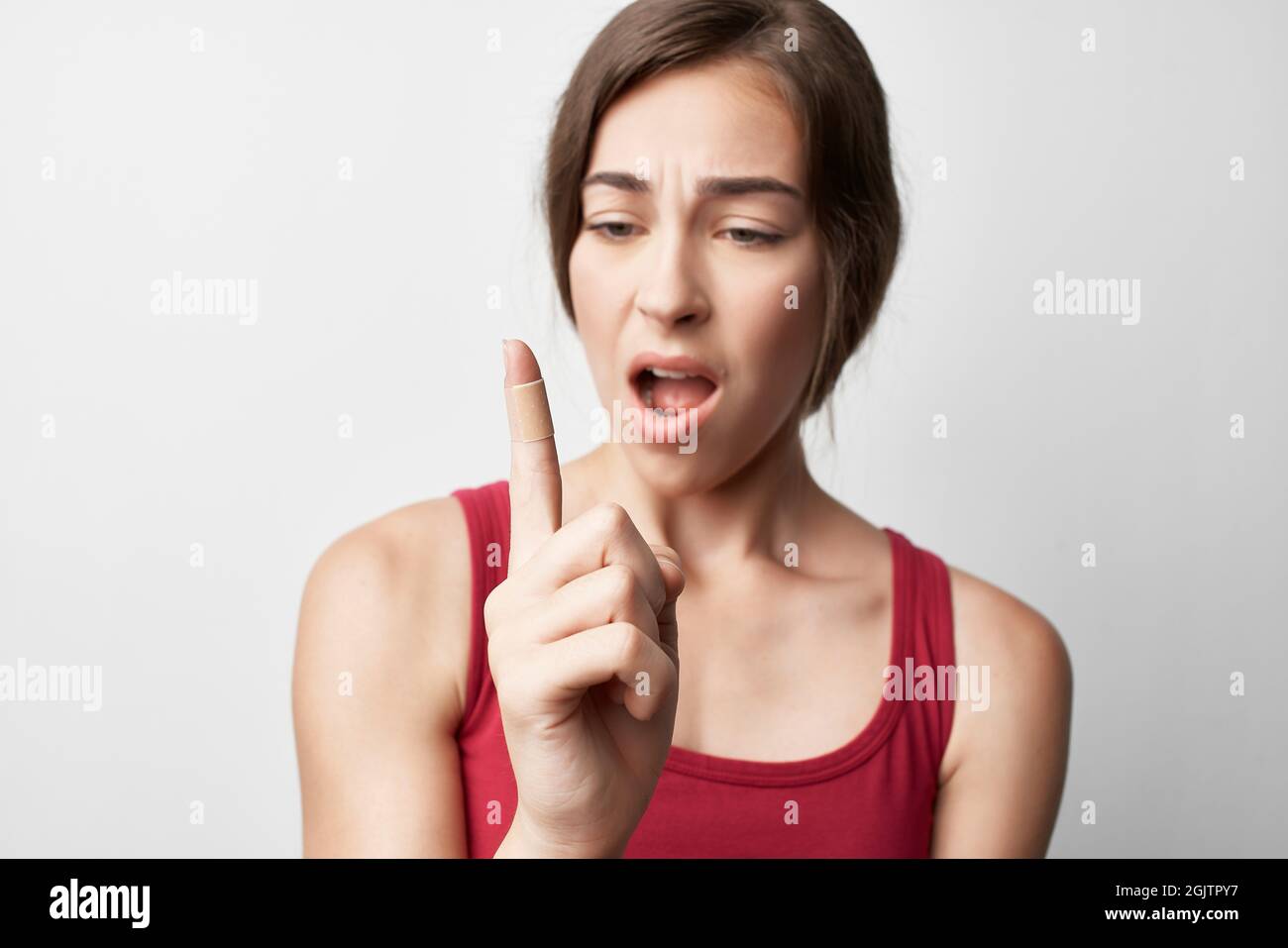 Gesture accident injury cut hi-res stock photography and images - Alamy