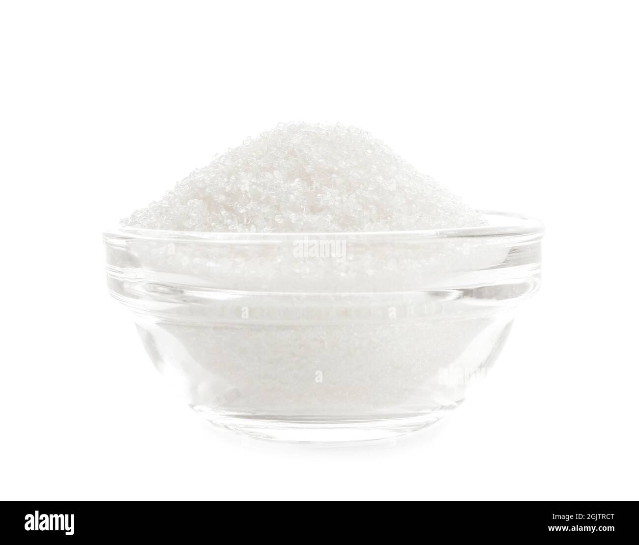 Sugar in bowl on white background Stock Photo - Alamy