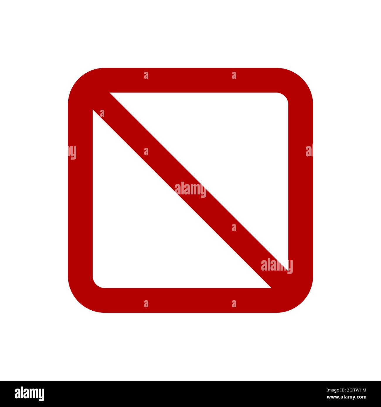 Square shaped forbidden sign. Rectangular prohibition sign. No symbol ...