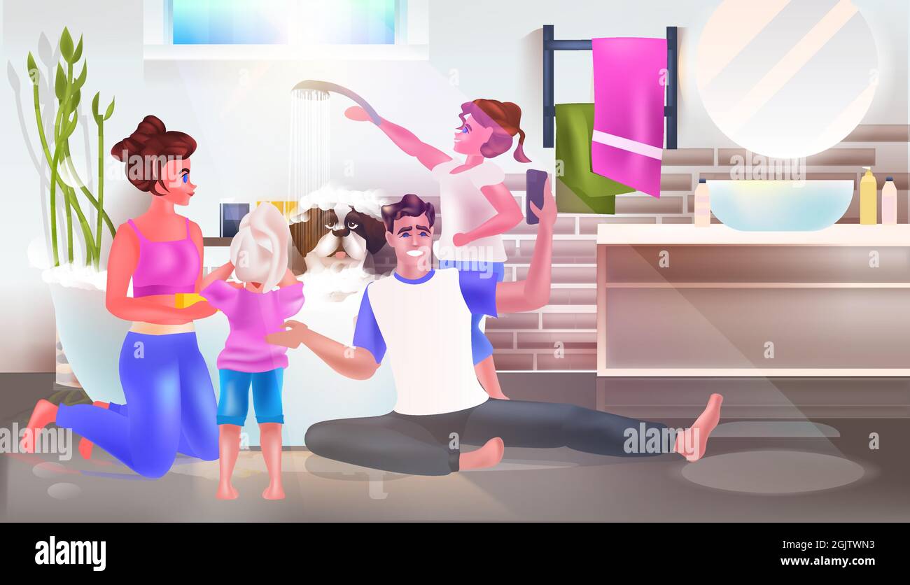 Washing dog Stock Vector Images - Alamy