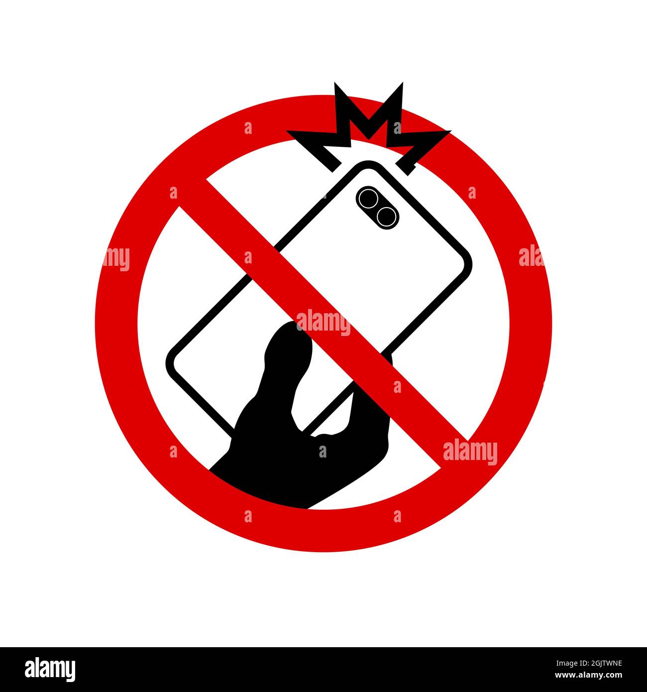 No photo smartphone flash prohibition sign. No symbol, do not sign ...