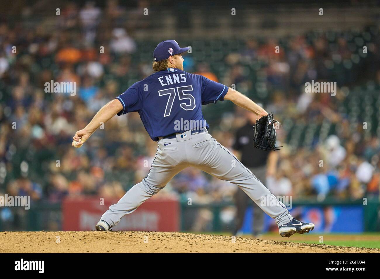 Detroit MI, USA. 11th Sep, 2021. Tampa Bay pitcher Dietrick Enns (75 ...