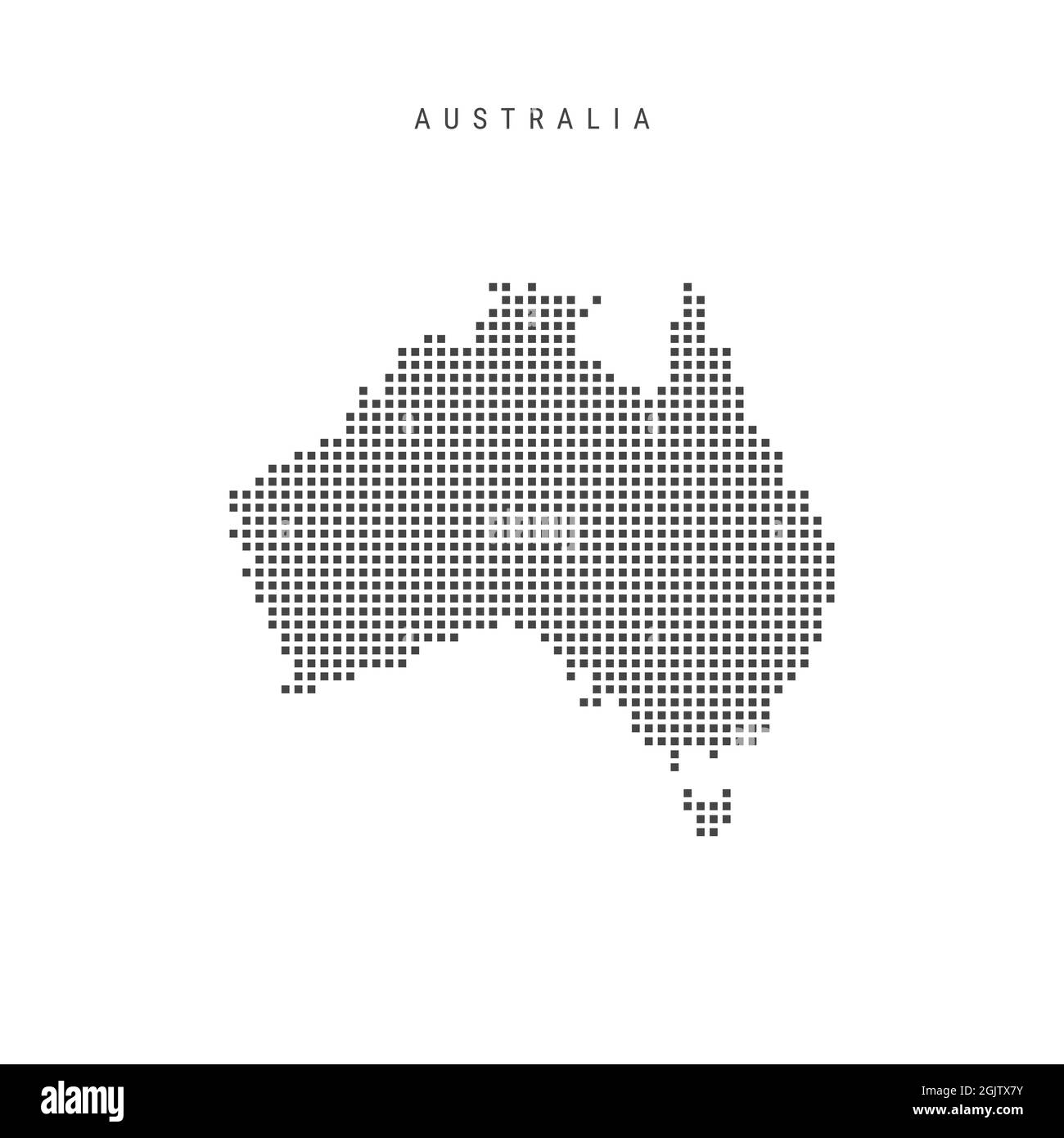 Square dots pattern map of Australia. Dotted pixel map isolated on ...