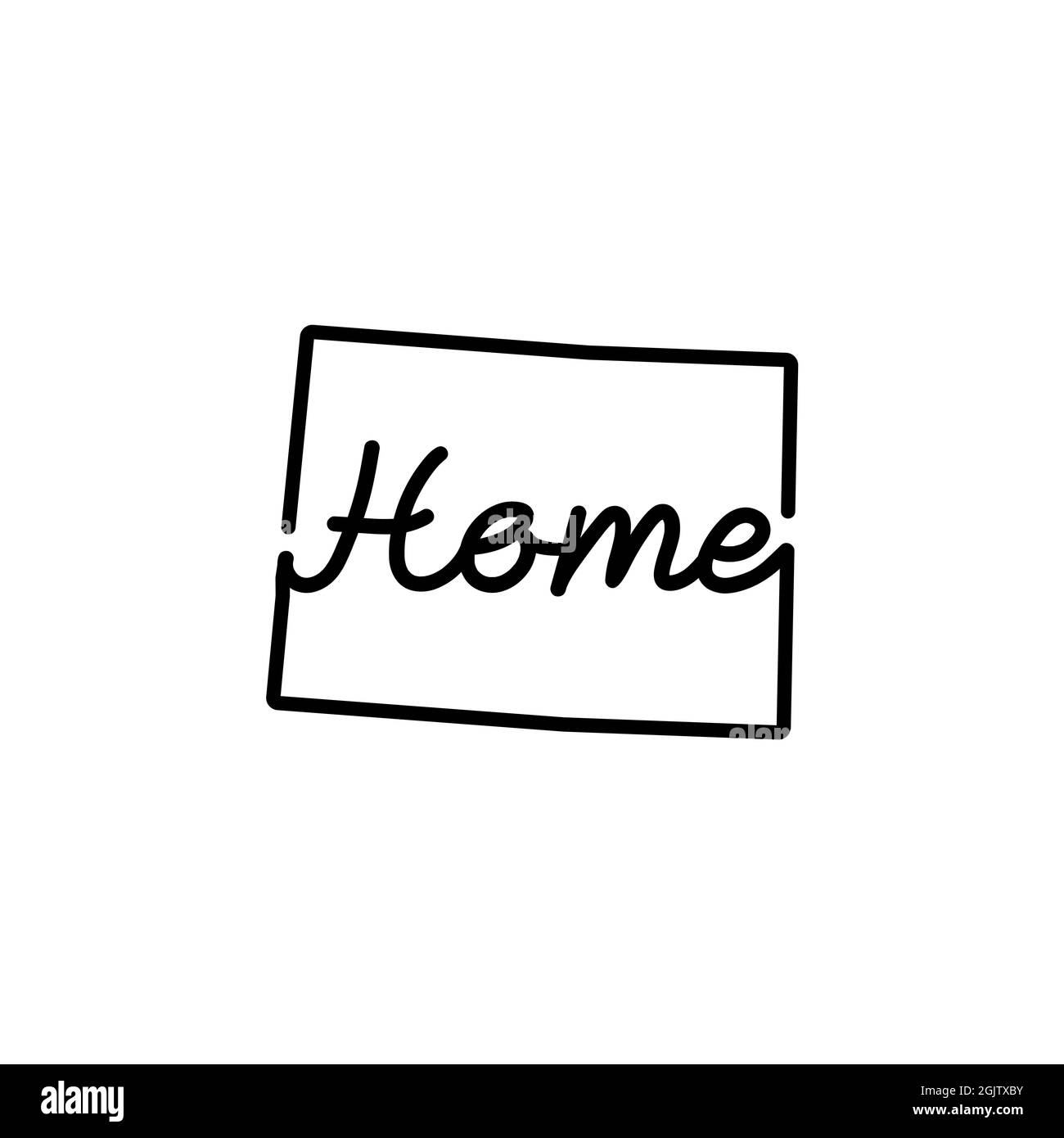 Colorado US state outline map with the handwritten HOME word ...