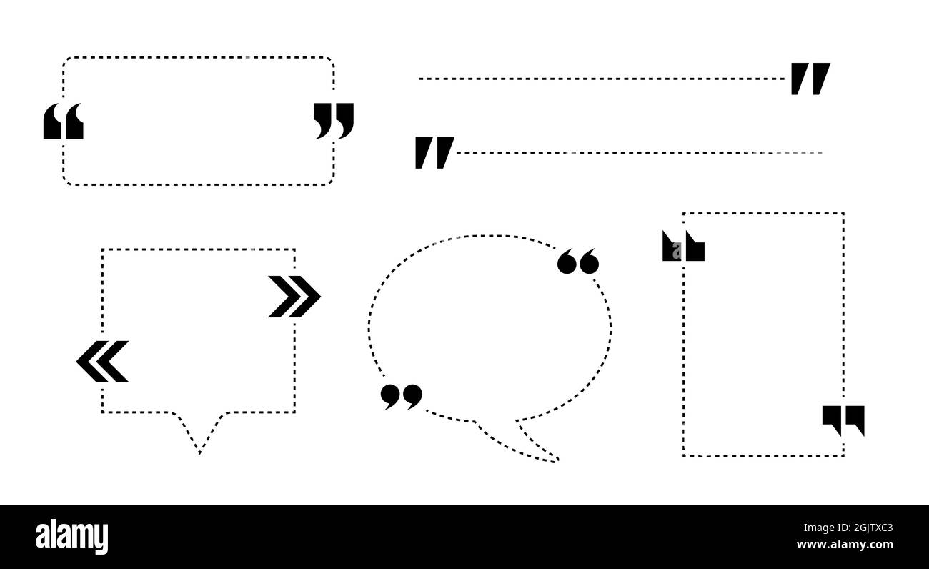 Quote box frames set. Comment bubble, message border. Quote box ...