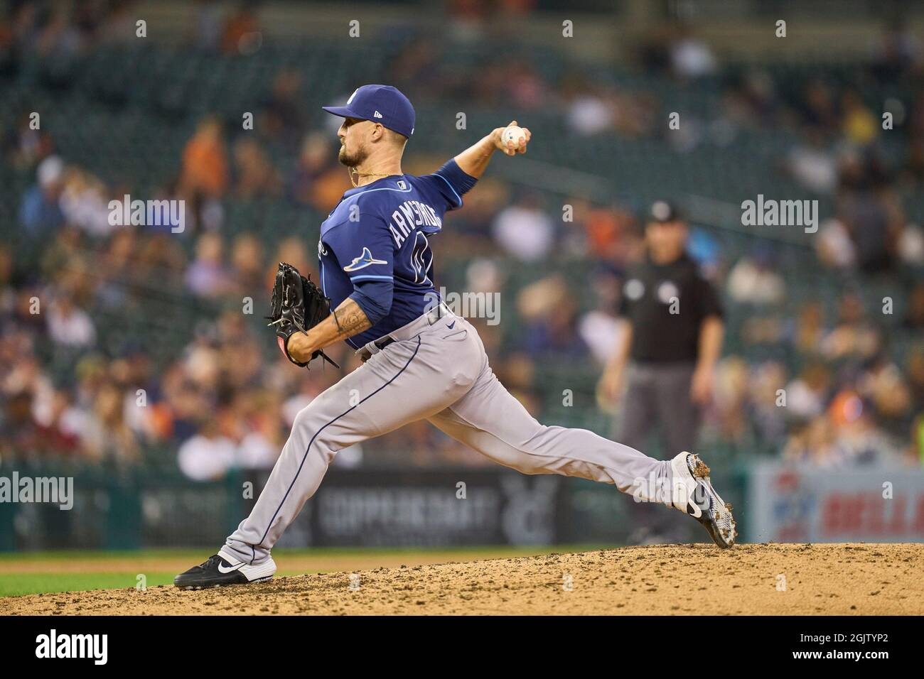 Detroit MI, USA. 11th Sep, 2021. Tampa Bay pitcher Shawn Armstrong (46 ...