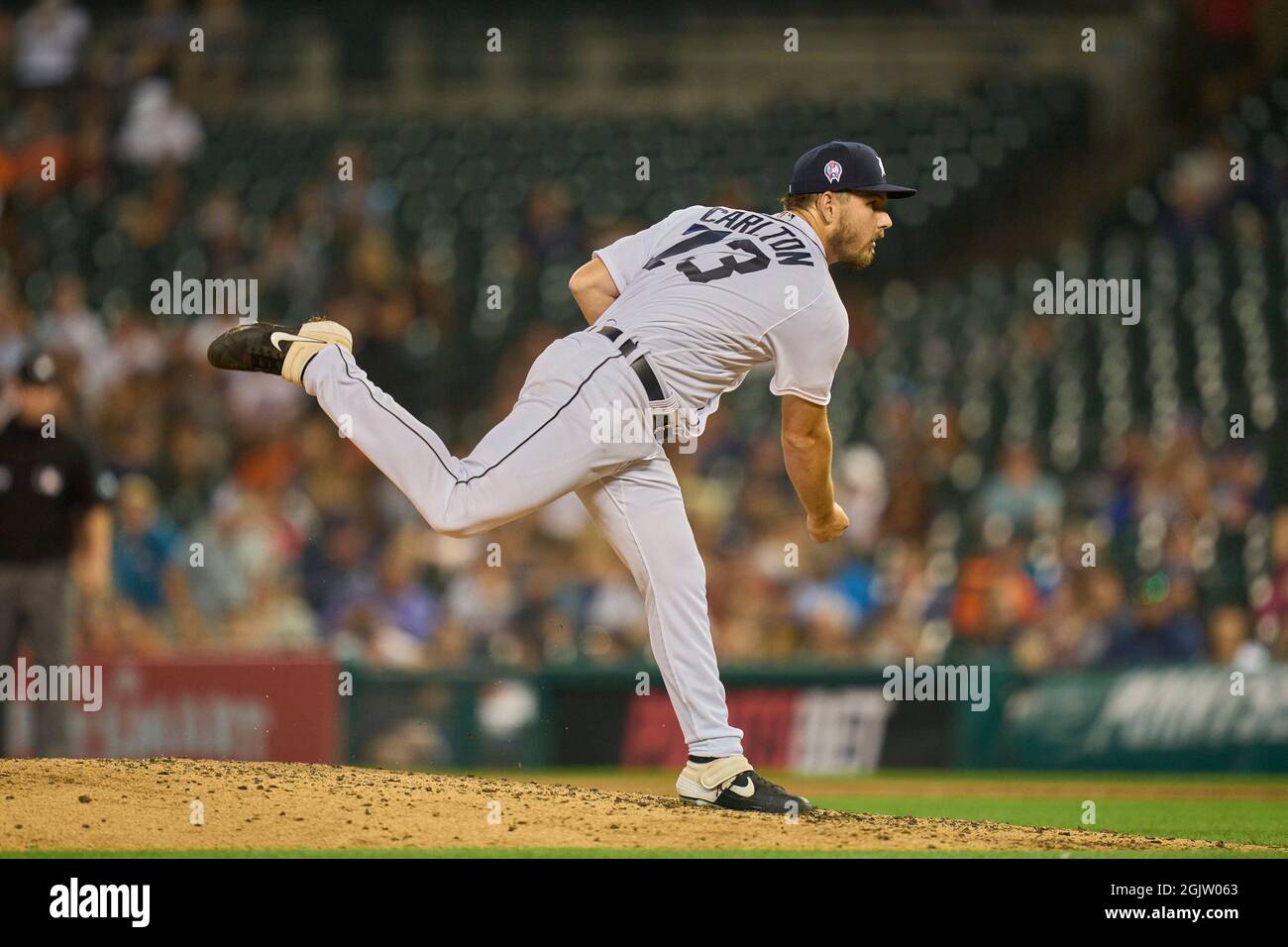 September 11 2021: Detroit pitcher Drew Carlton (73) throws a pitch ...
