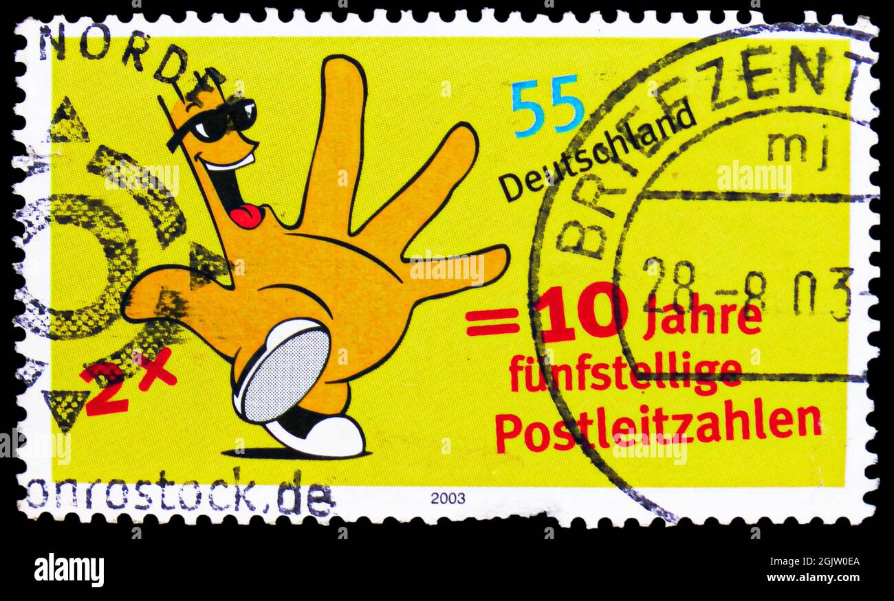 MOSCOW, RUSSIA - JUNE 20, 2021: Postage stamp printed in Germany shows ...