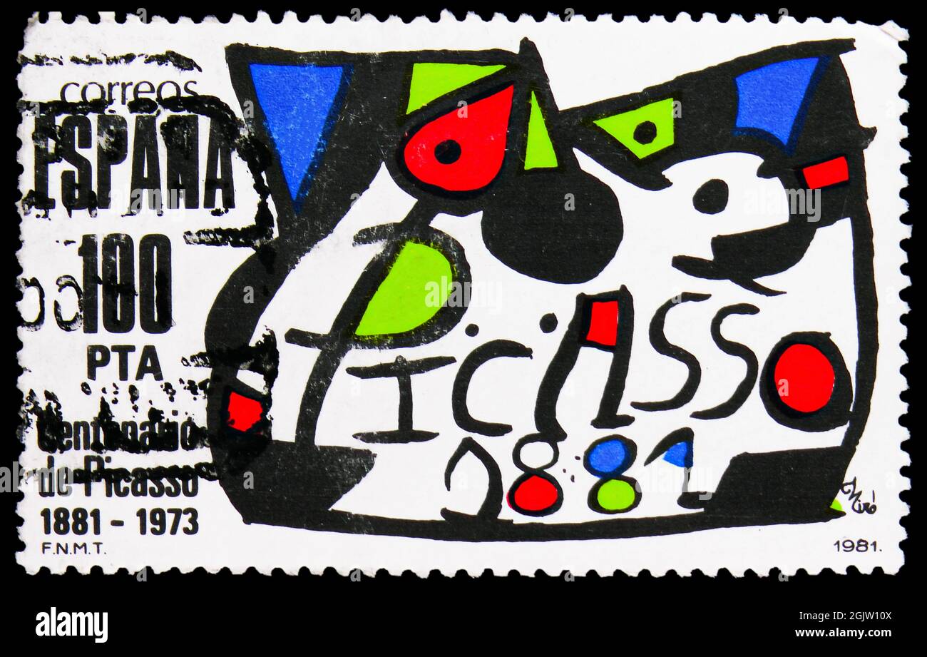 MOSCOW, RUSSIA - JUNE 20, 2021: Postage stamp printed in Spain shows ...