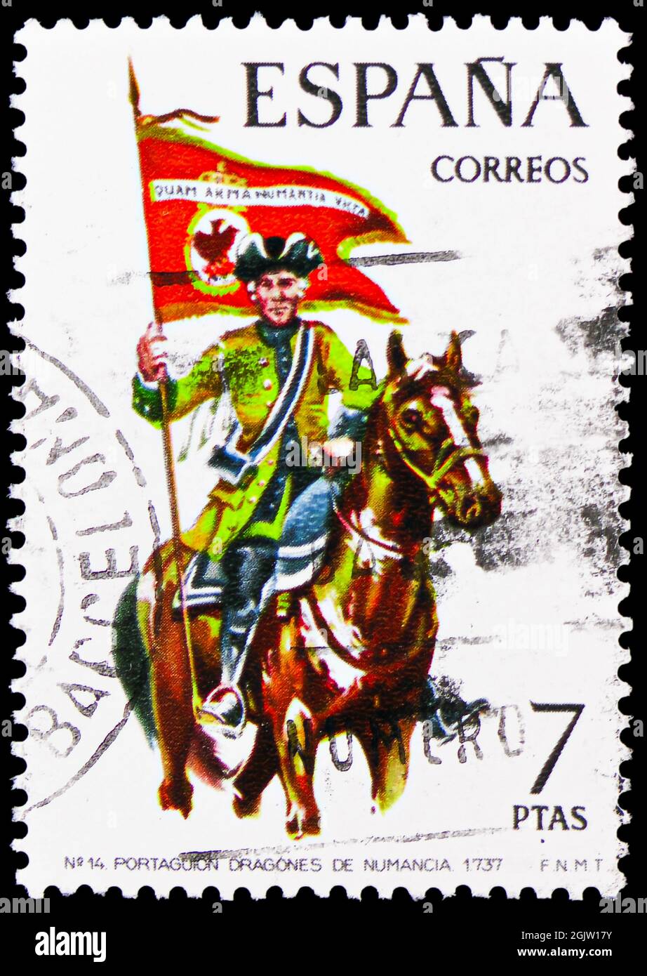 MOSCOW, RUSSIA - JUNE 20, 2021: Postage stamp printed in Spain shows ...