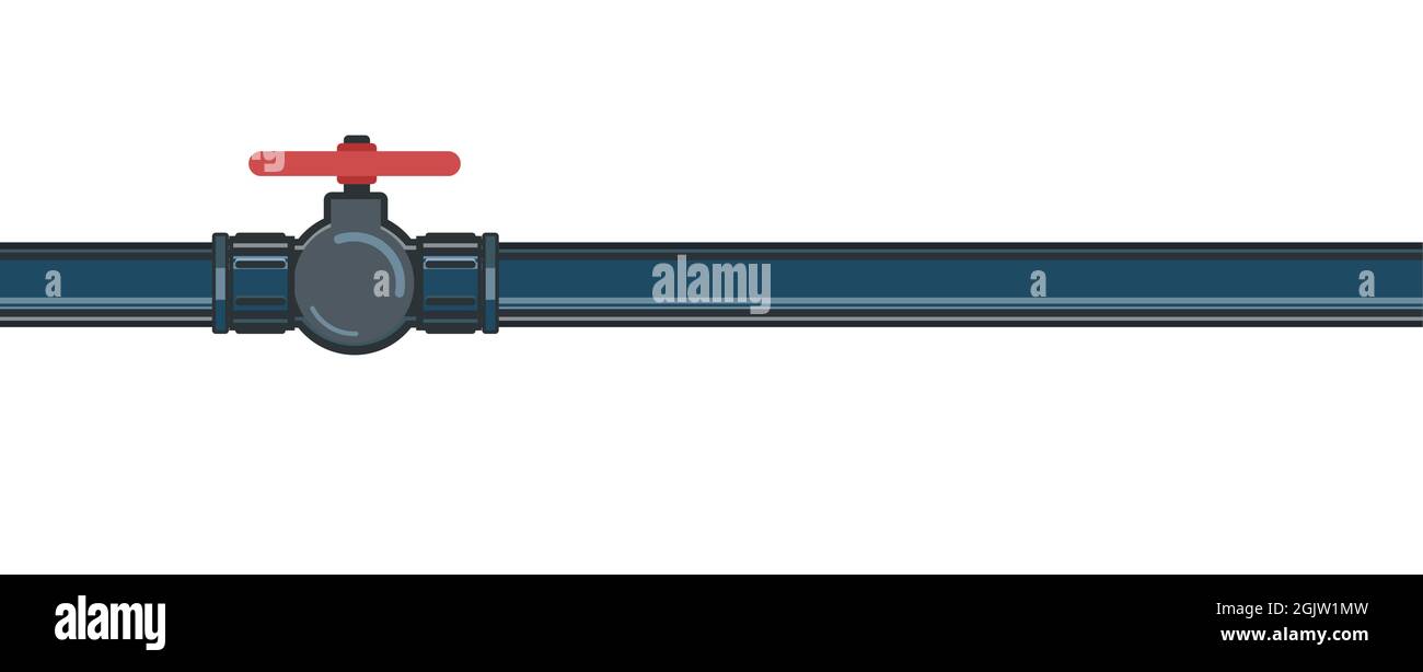 Pipeline tap. Water fittings. Liquid or gas supply symbol. Pipeline for ...