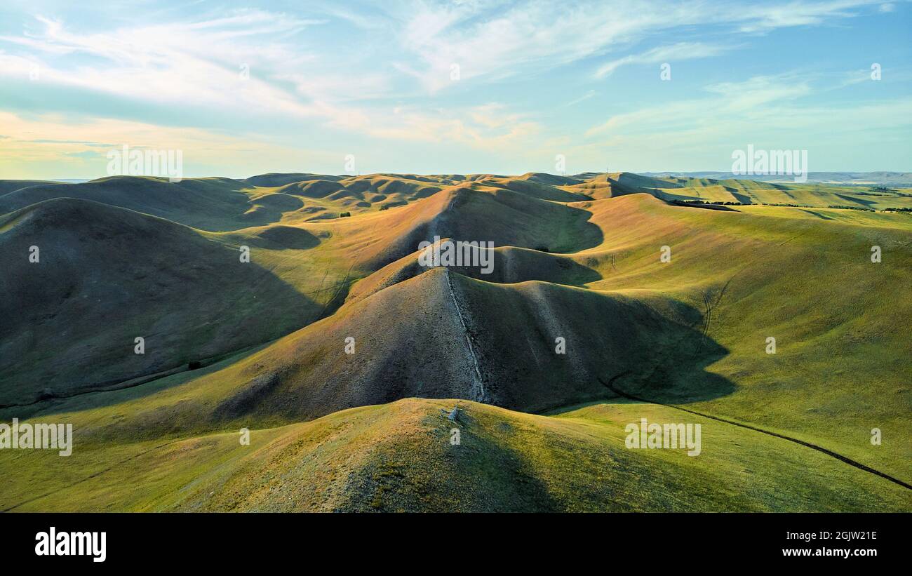Aerial View of the Long Mountains Ridge. The beginning of the Ural ...