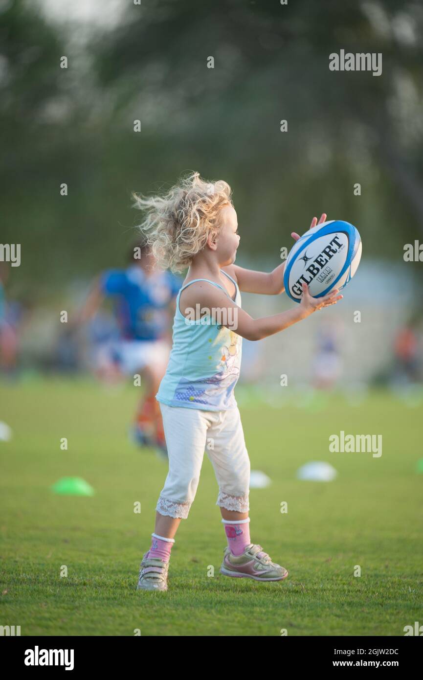 kids practising rugby Stock Photo - Alamy
