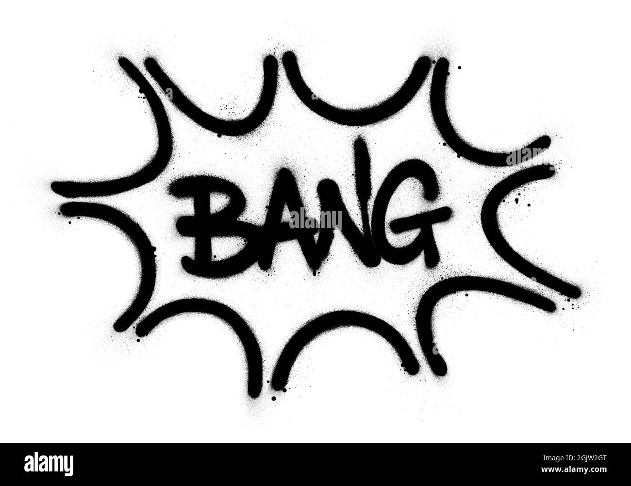 graffiti bang word explosion sprayed in black over white Stock Vector ...
