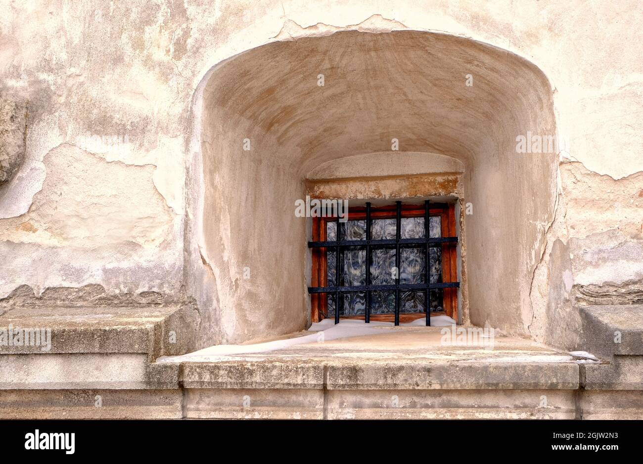Barred window of old building Stock Photo - Alamy