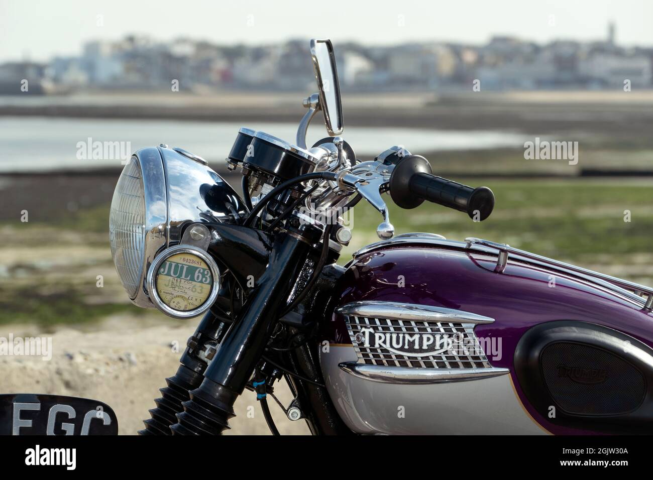 1963 Triumph Trophy at The Mile Beach Race 2021. Motorcycle Sprint ...