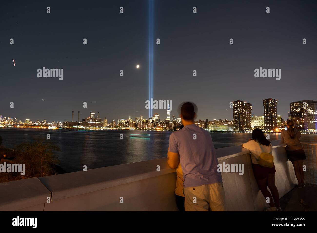 New York, United States. 11th Sep, 2021. People watch as the Tribute of ...