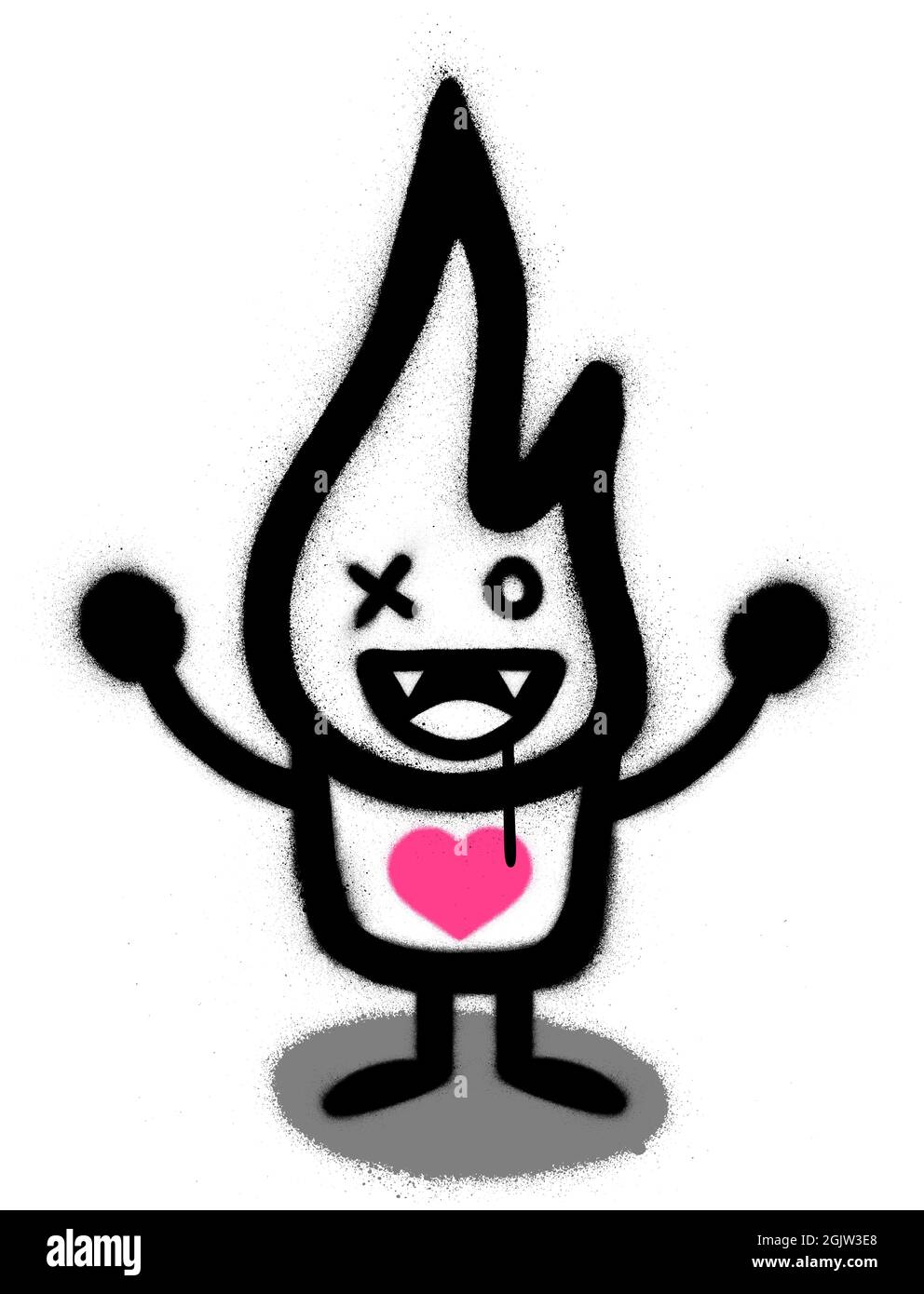 graffiti funny sprayed character over white Stock Vector Image & Art ...