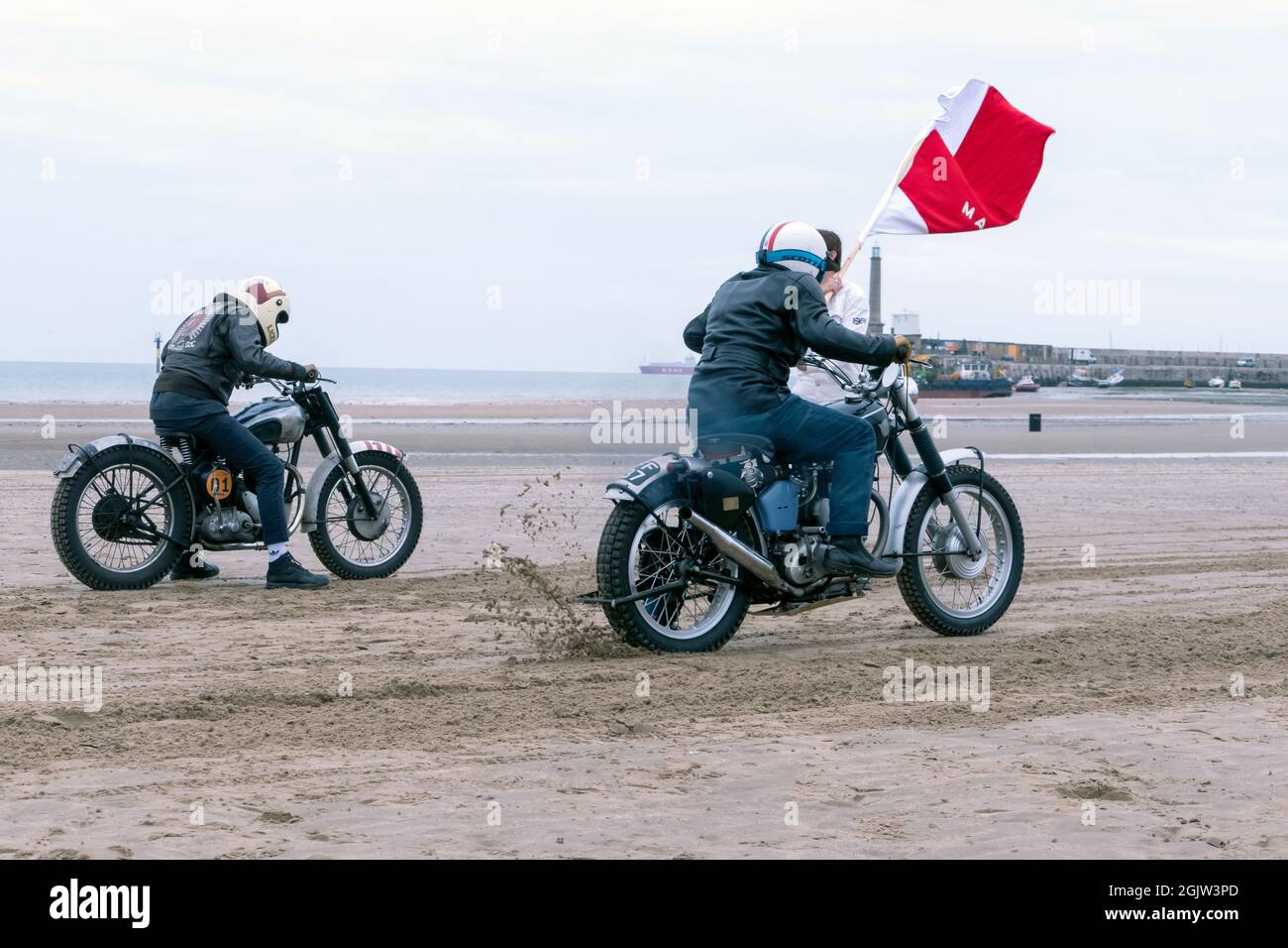The Mile Beach Race 2021. Motorcycle Sprint racing on Margate sands ...