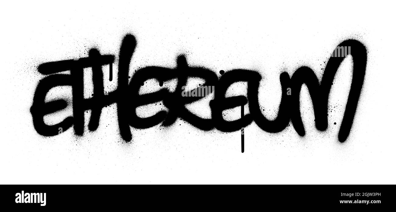 graffiti ethereum word sprayed in black over white Stock Vector Image ...